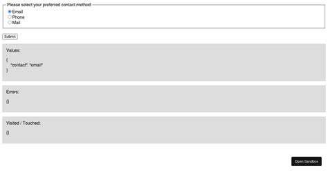 Opentfreact Form Radio Group Form Codesandbox