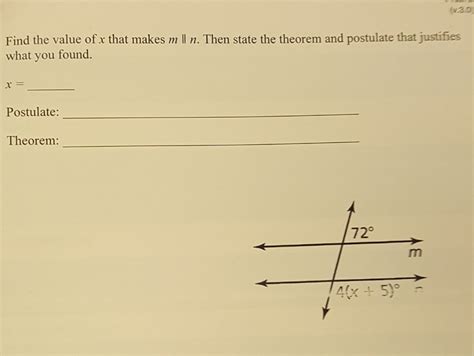 Solved V 3 0 Find The Value Of X That Makes M Il N Then
