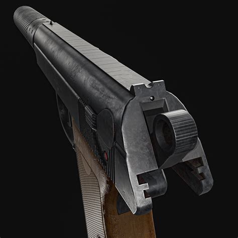 3d Model James Bond Walther Ppk With Silencer Vr Ar Low Poly Cgtrader