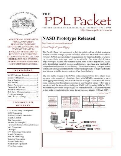1999 Pdl Packet Parallel Data Lab Carnegie Mellon University