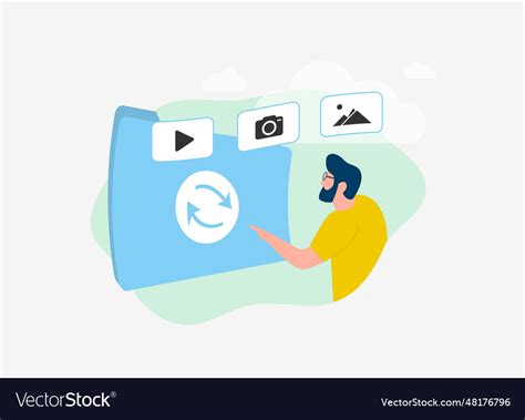 Backup Files And Folders Concept Cloud Storage Vector Image