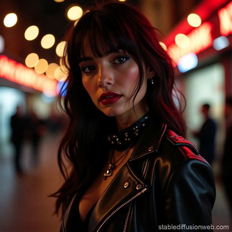 Cute Gothic Leather Model Stable Diffusion Online