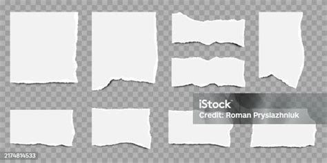 찢어진 종이 다양한 모양과 크기의 사실적인 찢어진 종이 세트입니다 흰색의 찢어진 조각 벡터 0명에 대한 스톡 벡터 아트 및 기타 이미지 Istock