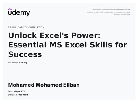 Mohamed Ellban On Linkedin Udemy Exel Ms