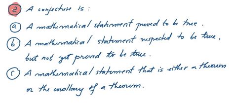 Solved © A Conjecture Is A Mathematical Statement Proved