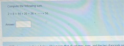 Solved Compute The Following Chegg Com
