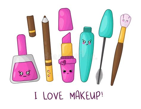 Materia De Las Muchachas De Kawaii Ilustración Del Vector Ilustración