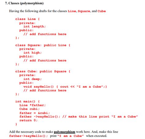 Solved 7 Classes Polymorphism Having The Following Drafts