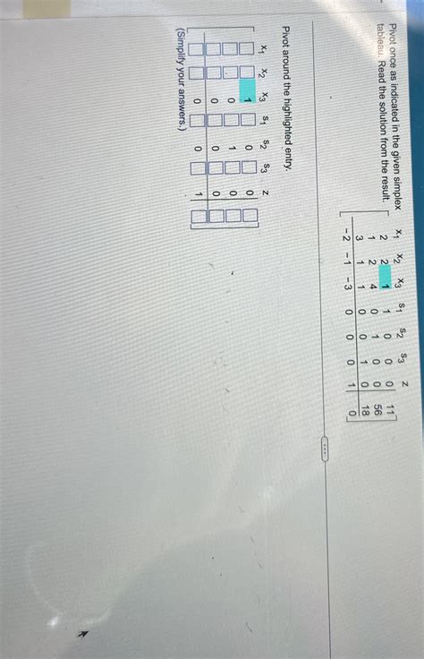 Solved By An Expert Pivot Once As Indicated In The Given Simplex Tableau
