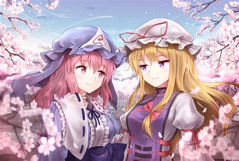 Yukari Yakumo P Touhou Yuyuko Saigyouji Anime Hd Wallpaper