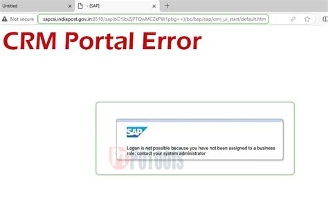 Sap Role Assignment For Crm Portal In Department Of Posts