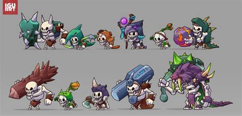 artstation mobile game enemies concept skeleton igu art game