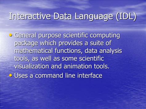 Ppt Learning And Practicing Interactive Data Language Idl To