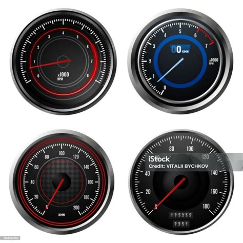 자동차 속도계 대시 보드 타코미터 속도 측정을 위한 아날로그 장치 벡터 일러스트레이션 경계에 대한 스톡 벡터 아트 및 기타 이미지 경계 계기판 측정기 교통수단