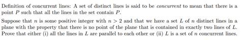 Solved Definition Of Concurrent Lines A Set Of Distinct