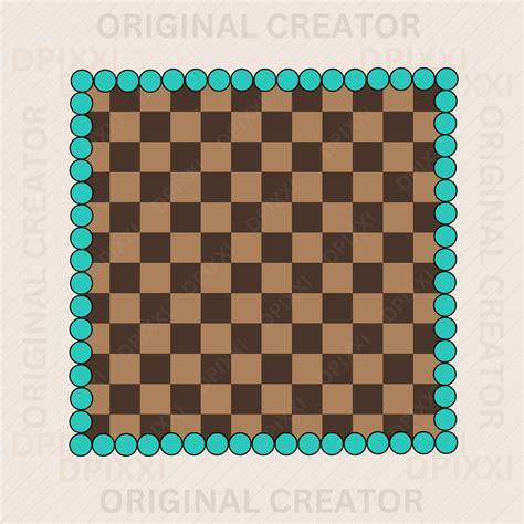 Editable Square Checker Frame Png Svg Brown Square Turquoise Frame