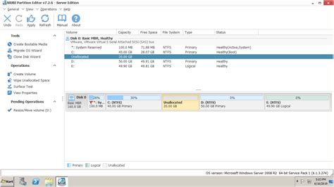 solution cannot extend volume in windows server 2008 r2