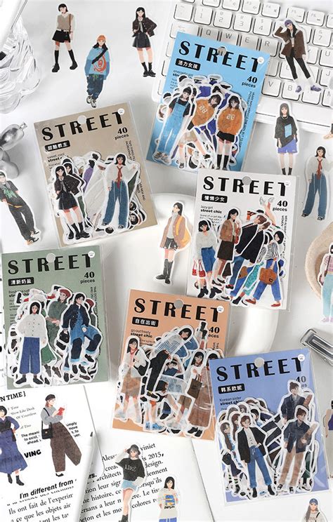 패션 포인트 인물 스티커 다꾸 빈티지 다이어리꾸미기 에이블리