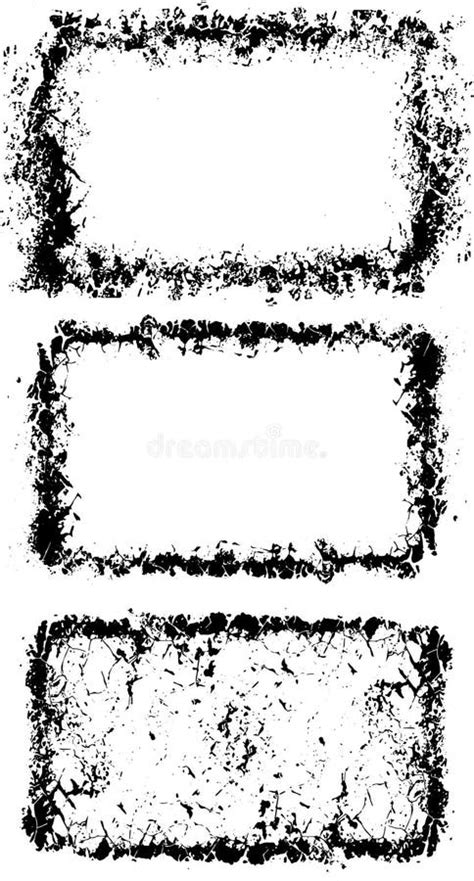 Grunge Frame Design Set Rectangular Frames With Cracked And Distressed