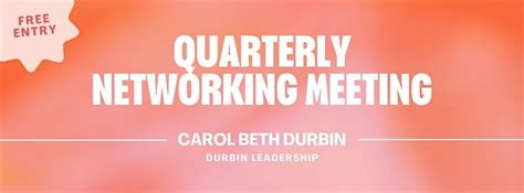 Quarterly Networking Meeting With Speaker Carol Beth Durbin Decatur Morgan County