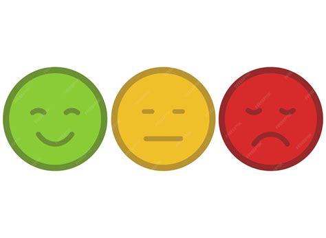 3개의 피드백 Emoji 행복한 슬픈 중간 만화 스타일 무료 벡터