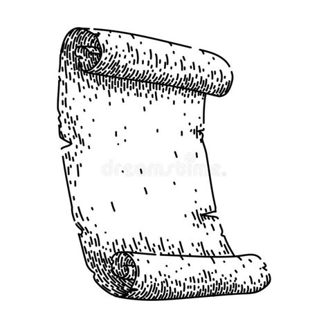 Vintage Scroll Paper Sketch Hand Drawn Vector Stock Illustration Illustration Of Manuscript