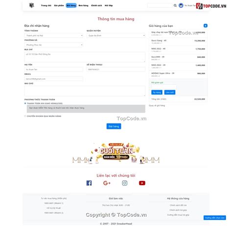 Full code báo cáo đồ án Website bán giày online