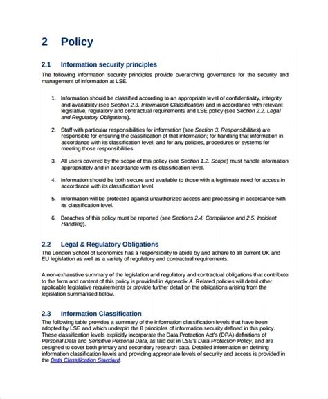 It Security Policy Template
