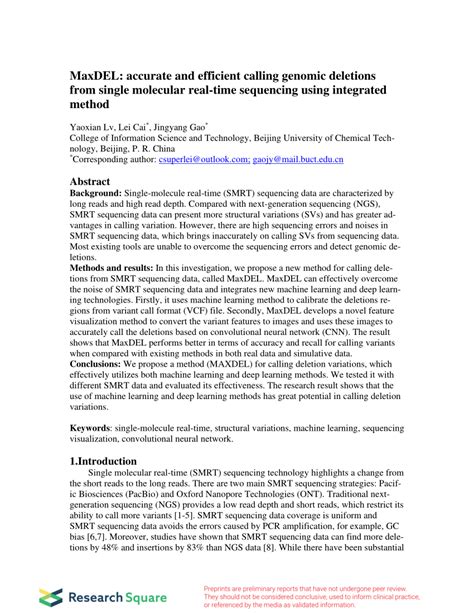Pdf Maxdel Accurate And Efficient Calling Genomic Deletions From Single Molecular Real Time