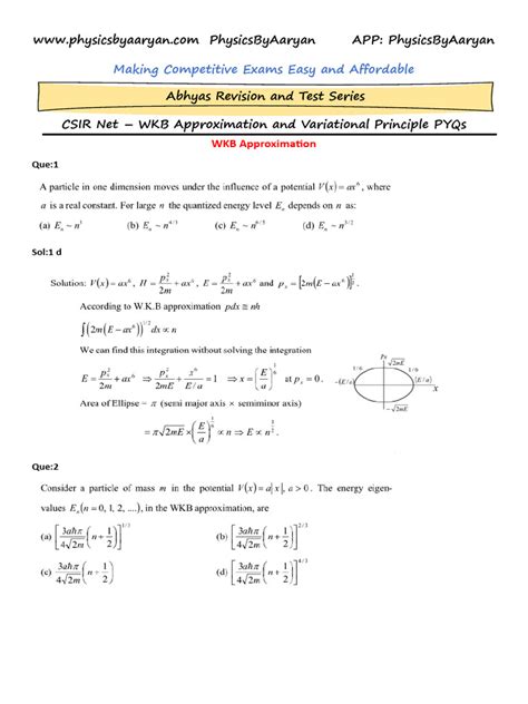 csir net wkb and variational principle pdf technology and engineering