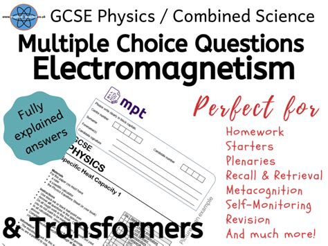 20 Multiple Choice Questions With Answers Magnetism And Electromagnetism Transformers