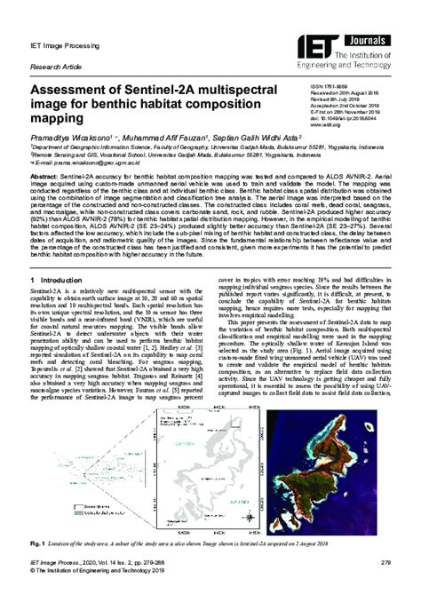 Pdf Assessment Of Sentinel 2a Multispectral Image For Benthic Habitat Mapping
