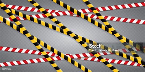 고립 주의 라인입니다 경고 테이프입니다 위험 서명 한다입니다 벡터 일러스트입니다 다른 비문 검정과 황색 주의 테이프의 집합입니다 노랑에 대한 스톡 벡터 아트 및 기타 이미지