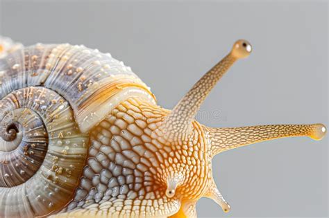 Snail Shell Close Up Observing The Intricate Spiral Structure And