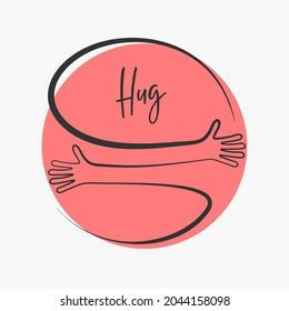 Simple Line Creating Hug Drawing Vector Stock Vector Royalty Free