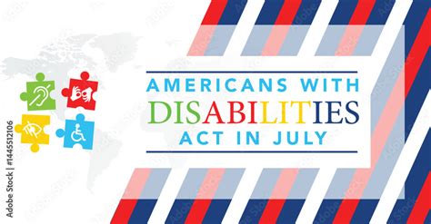 Americans With Disability Act It Features By American Flag Surrounded