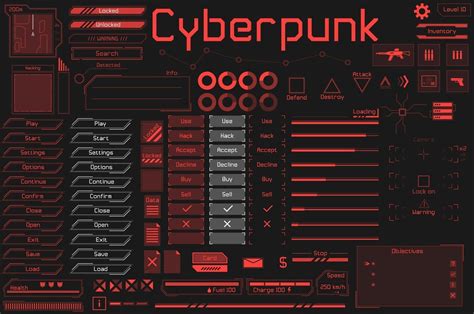 Cyberpunk Ui Vector Art Icons And Graphics For Free Download