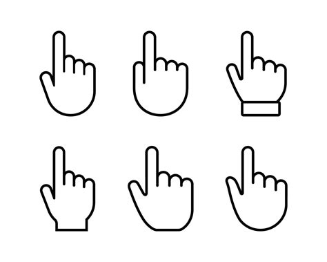 Hand Click Icon Set Pointer Cursor Mouse Icon Clicking Cursor Pointing Hand Clicks Icons