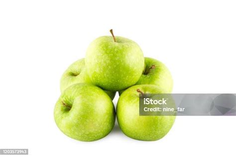 흰색 배경 과일 농업 식품 고립에 잘 익은 녹색 사과의 그룹 가을에 대한 스톡 사진 및 기타 이미지 가을 개체 그룹 건강한 생활방식 Istock
