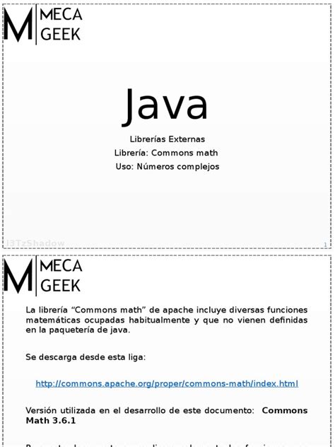 Java Apache Commons Math Pdf Fracción Matemáticas Java