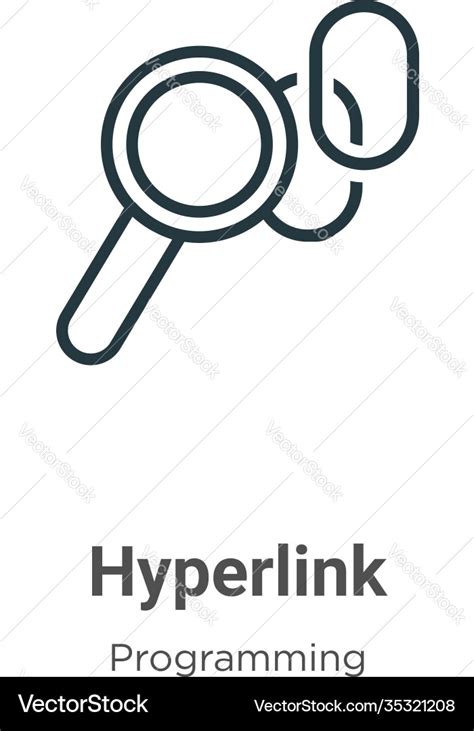 Hyperlink Outline Icon Thin Line Black Royalty Free Vector