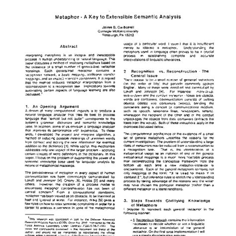Metaphor A Key To Extensible Semantic Analysis Acl Anthology