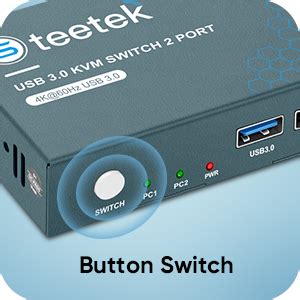 Amazon Com Steetek HDMI KVM Switch USB 3 0 2 In 1 Out 4K 60Hz Kvm Switch For 2 Computers