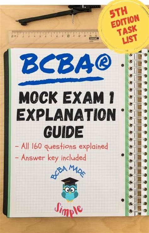 5th Edition Task List BCBA Mock Exam 1 2 160 Questions Each Explanation Guides Board