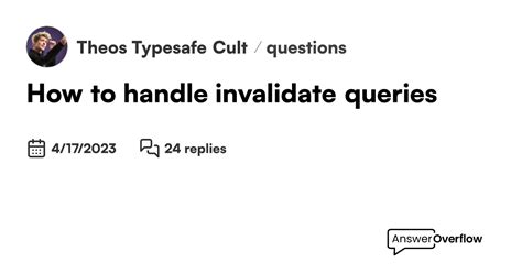 How To Handle Invalidate Queries Theos Typesafe Cult
