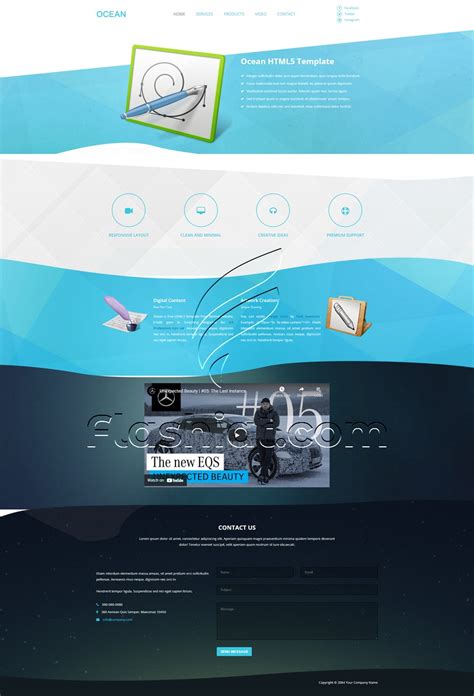 Ocean Free Html5 And Css Template Flashiat