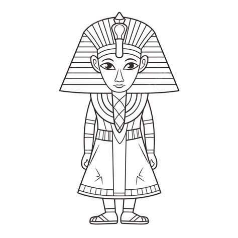 رسم كاريكاتوري فرعون مصري المتجه رسم مصري الخطوط العريضة المصرية