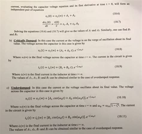 Solved And Compare With Theory The Transient Response Of