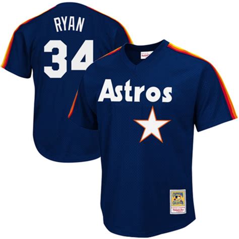 Mitchell And Ness Nolan Ryan Houston Astros Navy 1988 Authentic Cooperstown Collection Mesh