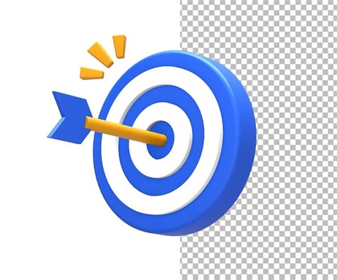 Renderización 3d Del Objetivo O Meta De Logro Azul Amarillo Con La